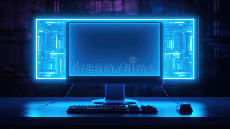 Screen computer blue light stock illustration. Illustration of ...