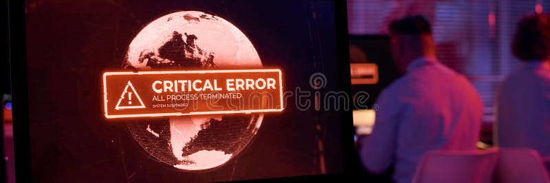 Screen of Computer with Critical Error Stock Image - Image of dark ...