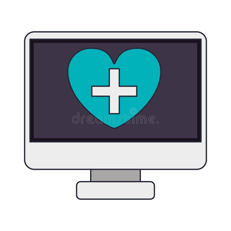 Computer heart stock vector. Illustration of design, engineering - 23565926