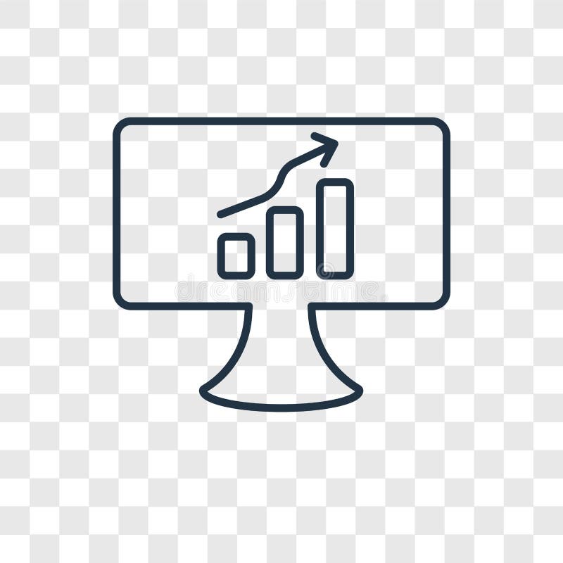 Screen Concept Vector Linear Icon Isolated on Transparent Background ...