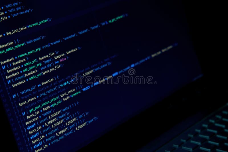 Screen with Crypto Currency Code, Green Digitals Stock Image - Image of ...