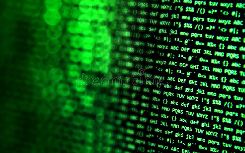 Screen with Crypto Currency Code, Green Digitals Stock Image - Image of ...