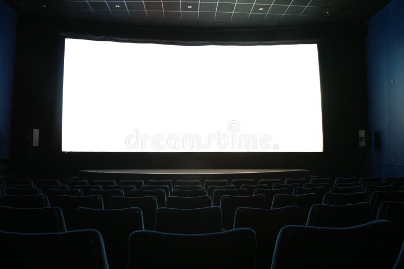 Screen in dark cinema stock image. Image of empty, look - 6198409
