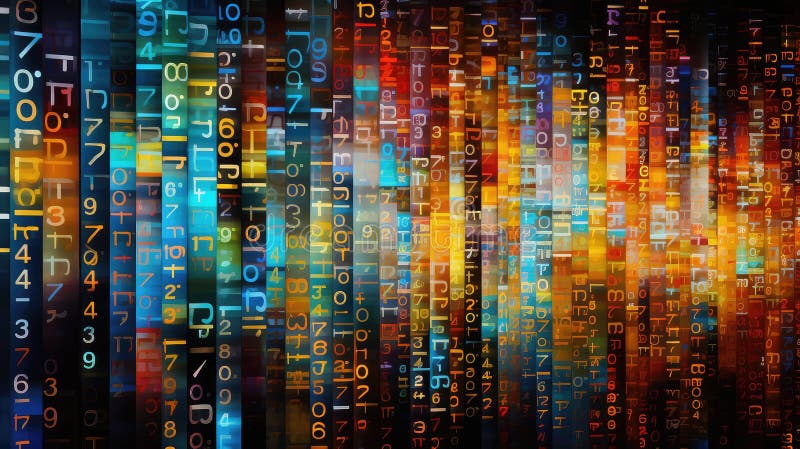 Screen Data Numbers Abstract Stock Illustration - Illustration of flow ...