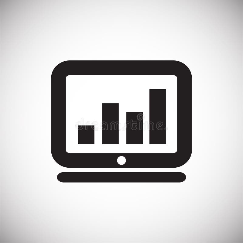 Screen with Diagram Icon on White Background for Graphic and Web Design ...