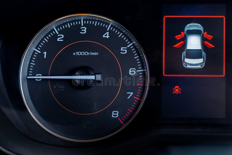 Screen Display of Car Status Warning Light on Dashboard Panel Symbols ...