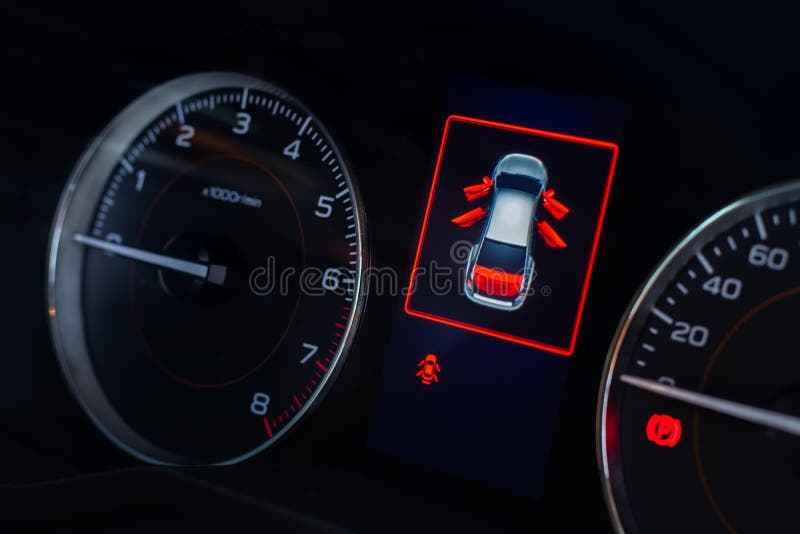 Screen Display of Car Status Warning Light on Dashboard Panel Symbols ...
