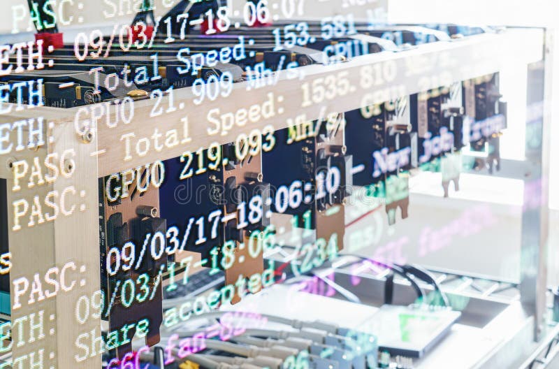 Screen Display Of Cryptocurrency Mining & X28;Dual Mining Ethereum Or ...