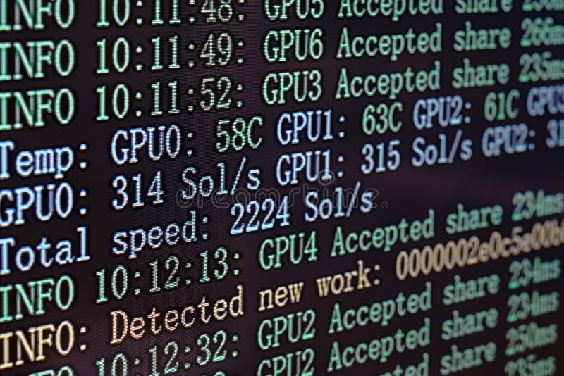 Screen Display of Cryptocurrency Mining & X28;Dual Mining Ethereum or ...