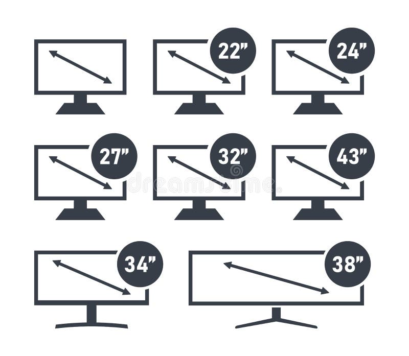 Screen Display Set of Different Diagonal Sizes Stock Vector ...