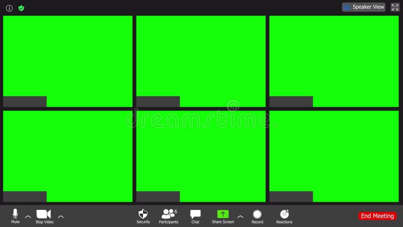 Screen Display of a Video Meeting Application Layout. Six Monitor Video ...