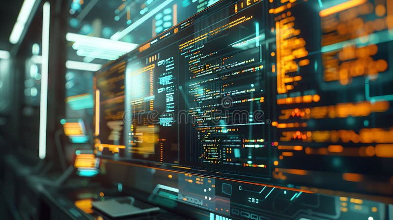 A Screen Displaying an AI Code Assistant Stock Illustration ...