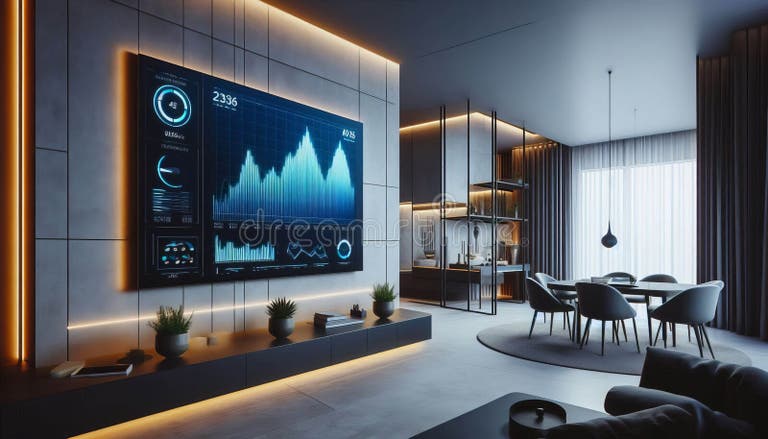 A Screen Displaying a Chart is Mounted on the Wall of a Contempo Stock ...