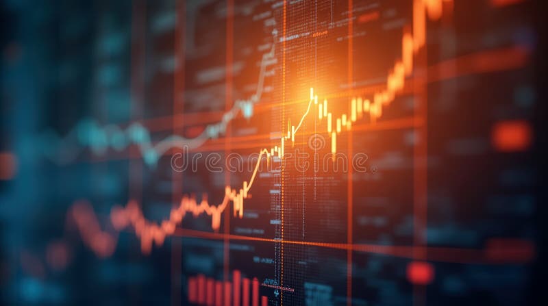 Screen Displaying Stock Market and Economic Indices, Featuring ...