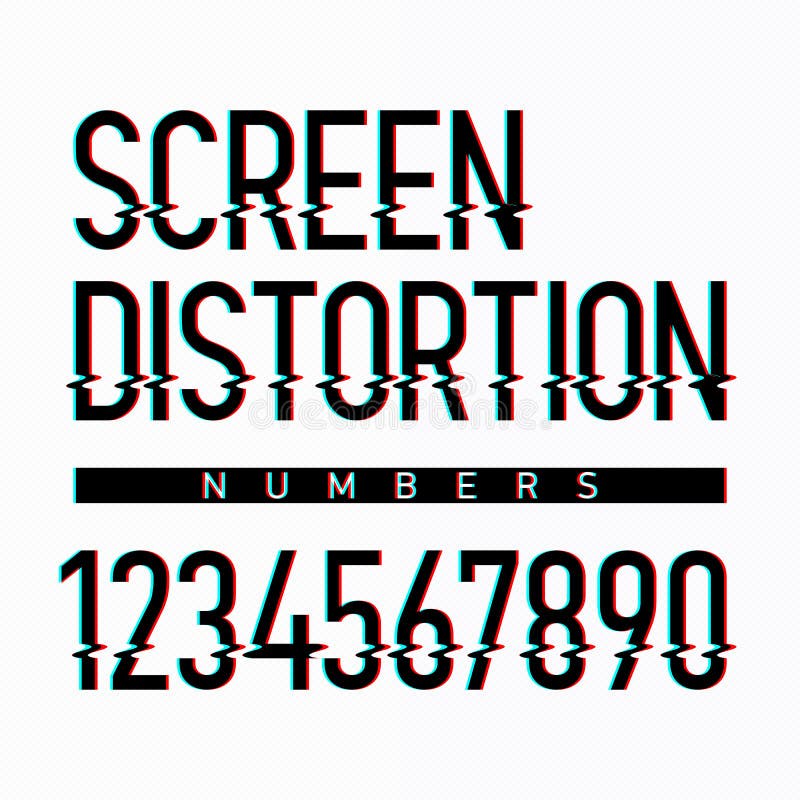 Screen Distortion Alphabet Numbers Stock Vector - Illustration of noise ...