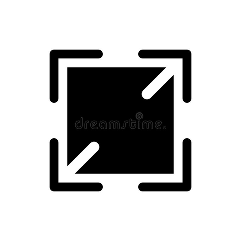 Screen Enlarging Black Glyph Ui Icon Stock Vector - Illustration of ...