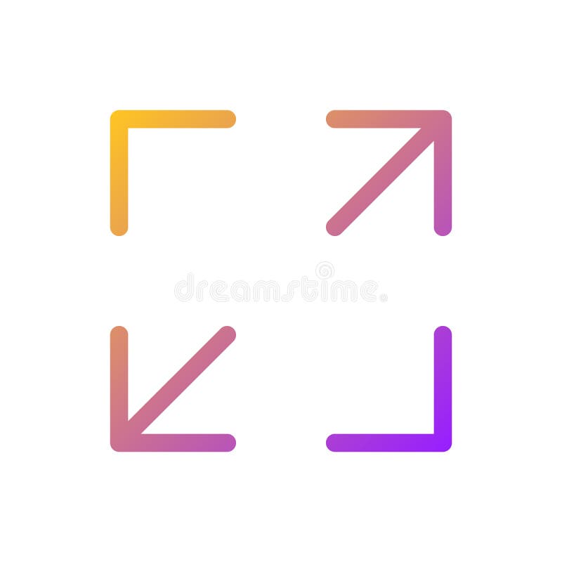 Screen Enlarging Pixel Perfect Gradient Linear Ui Icon Stock Vector - Illustration of symbol ...