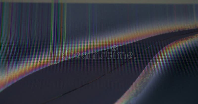 Screen Failure Defect TV Display Glitch Crack Glow Stock Footage ...