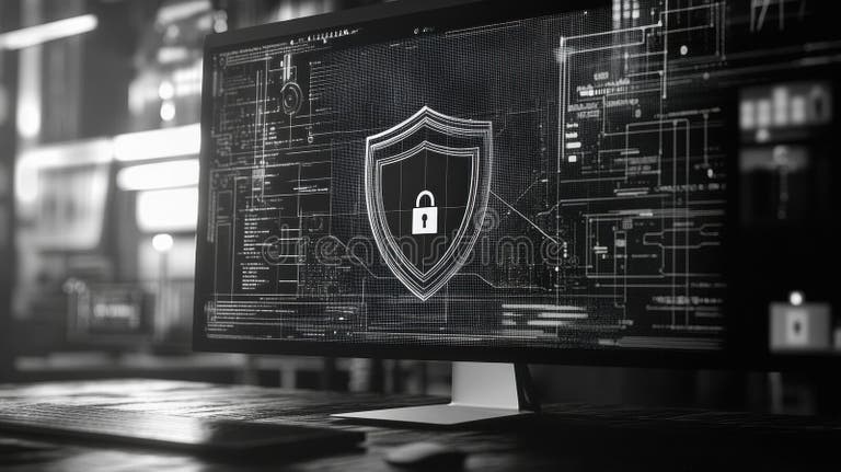 The Screen Features a Prominent Shield and Lock Icon, Emphasizing ...