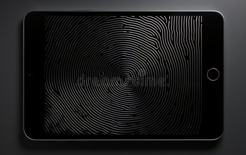 Screen Featuring a Fingerprint Generative AI Stock Illustration ...