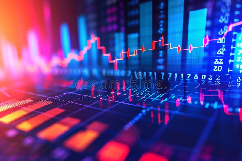 Screen with Financial Data and Charts - Generative AI Stock Photo ...