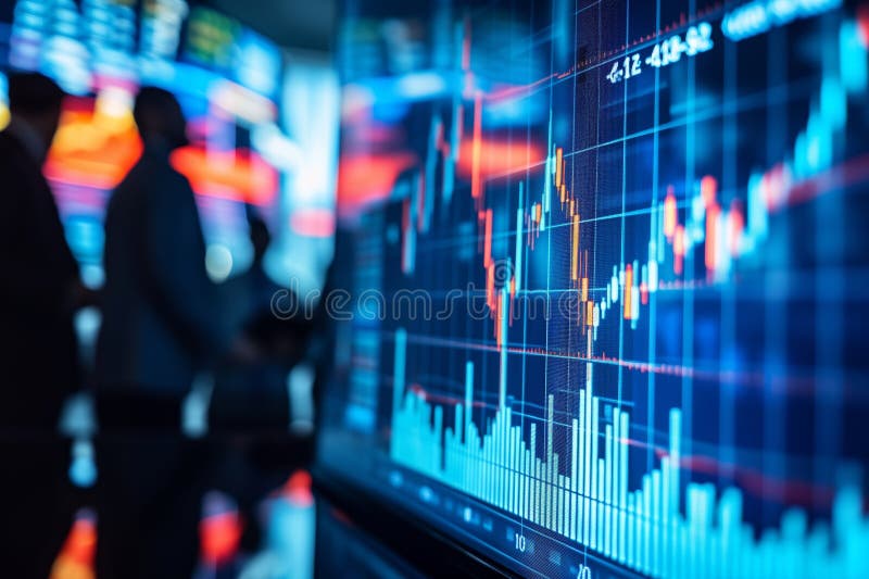Screen with Financial Data and Charts - Generative AI Stock Image ...