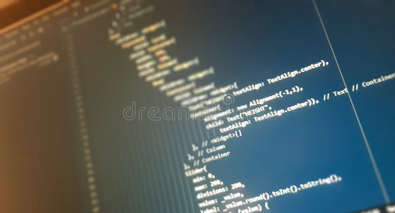 Screen of Flutter Application Developing Code. Lines of Code on ...