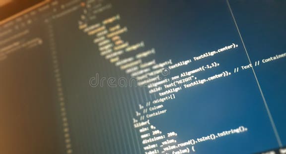 Screen of Flutter Application Developing Code. Lines of Code on ...