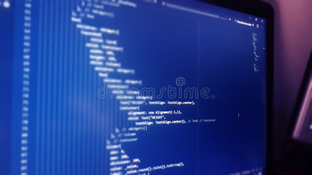 Screen of Flutter Application Developing Code. Lines of Code on ...