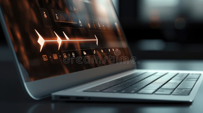 Screen gray arrow stock illustration. Illustration of guidance - 373587265