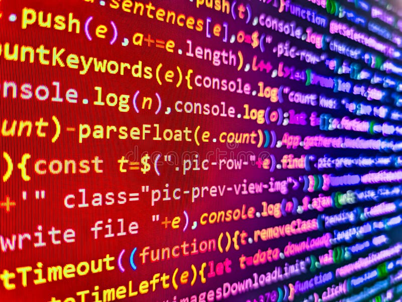 Screen Of Green Colored Syntax Of Source Code Script With Defocus Source Code Photo Script On 7327
