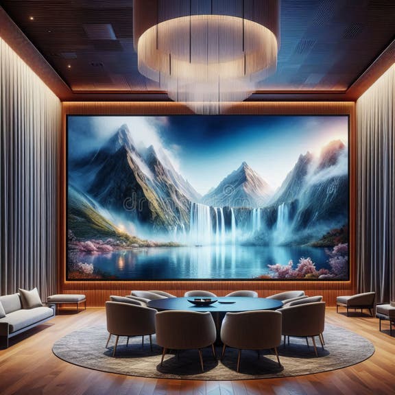 Screen a Screen Hidden within a Wall or Ceiling Providing Disp Stock ...