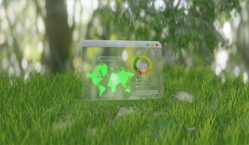 Screen Illustration with Greening Map Data Analysis with a Theme in a ...