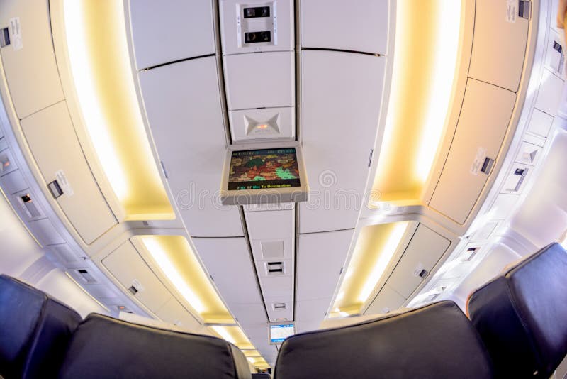 The Screen Information Display Stock Image - Image of altitude, airline ...