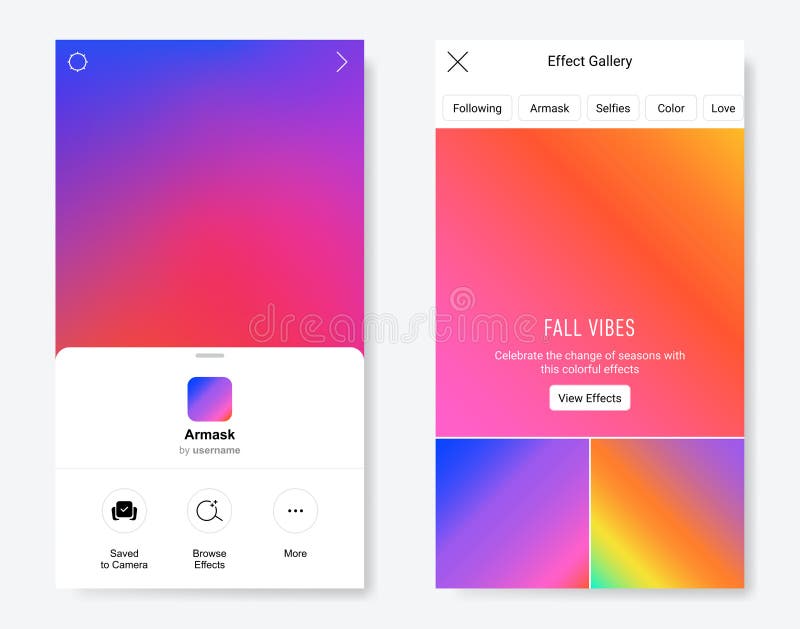 Screen Interface Social Media Application Stock Vector - Illustration ...