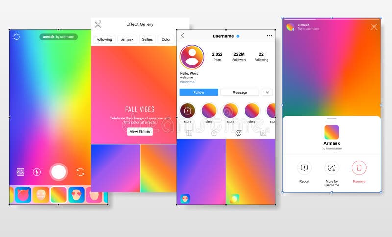 Screen Interface Social Media Application Stock Vector - Illustration ...