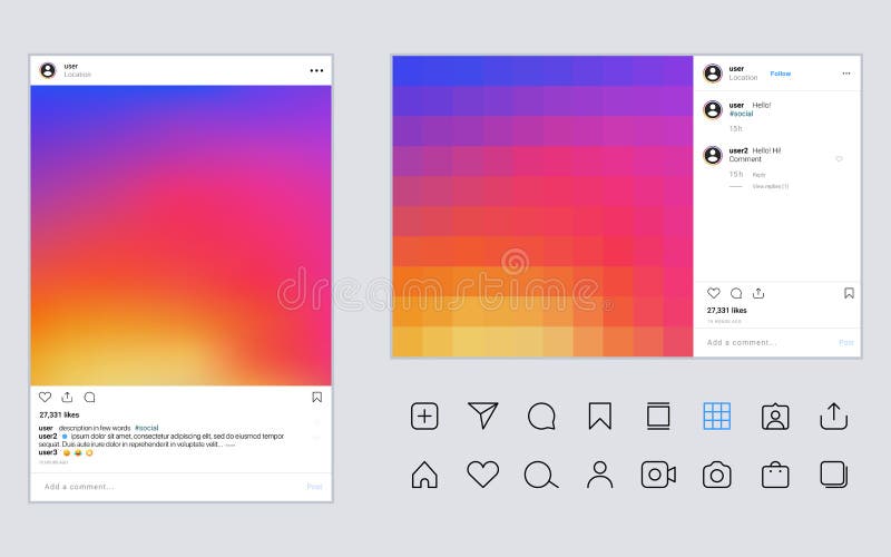 Screen Interface Social Media Application Stock Vector - Illustration ...
