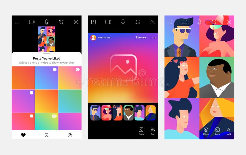 Screen Interface Social Media Stock Vector - Illustration of interface ...