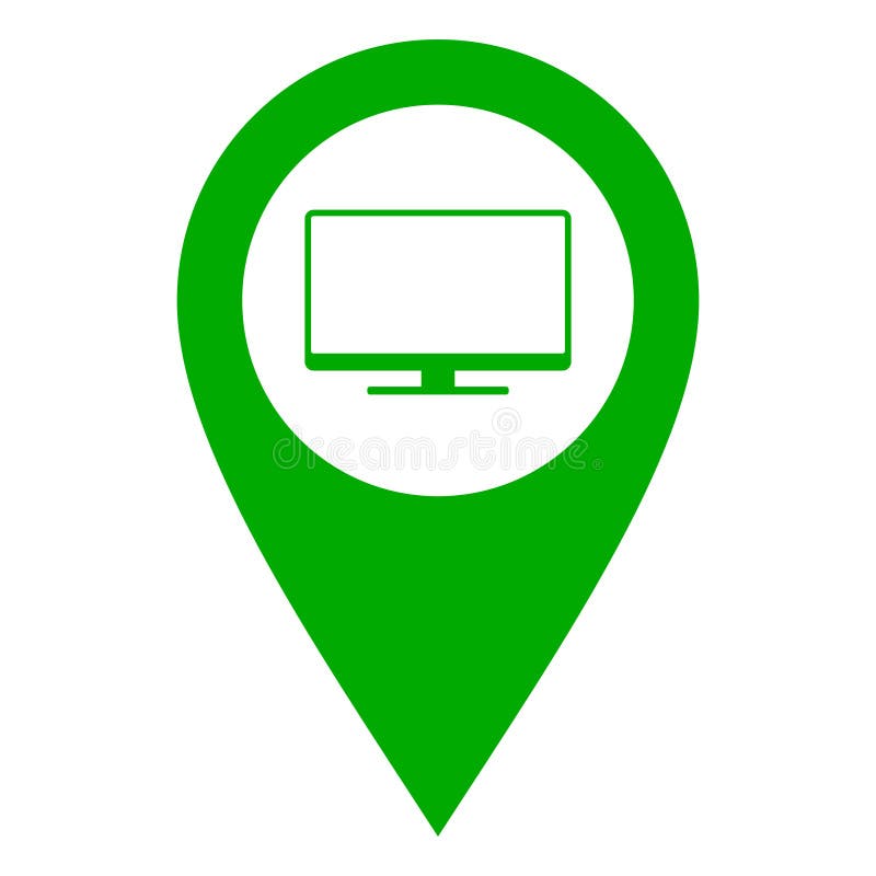 Screen and location pin stock vector. Illustration of green - 177185581