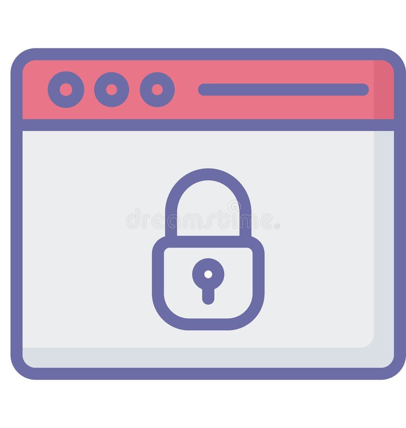 Screen Lock Vector Related To Web Browser Windows and Fully Editable ...