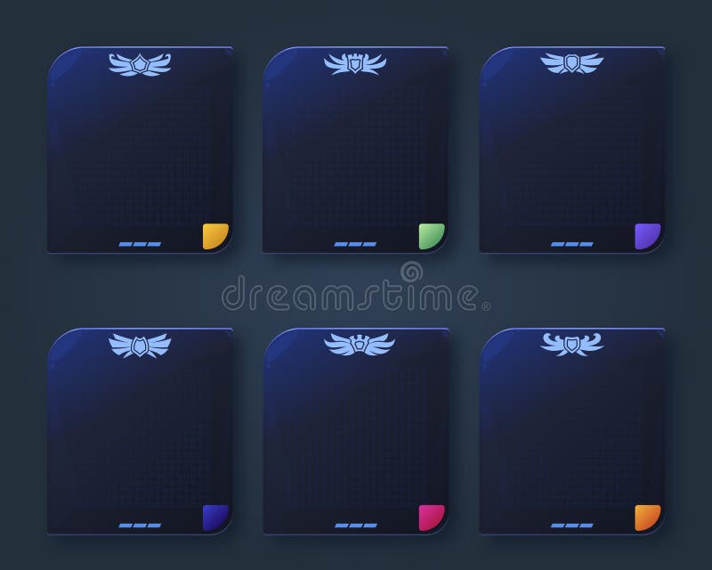 Screen Menu Template. Gaming User Interface, Frame, Button, Heraldic ...