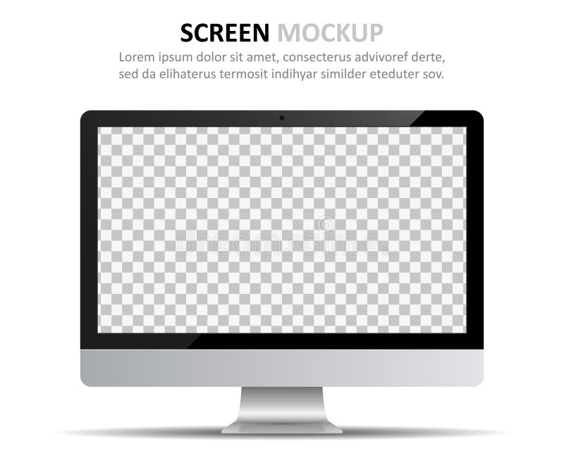 Screen Mockup. Computer Monitor with Blank Screen for Design Stock ...
