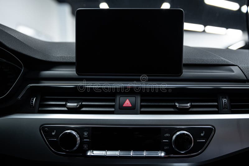 Screen of the Multimedia System in a Modern Car Stock Photo - Image of ...