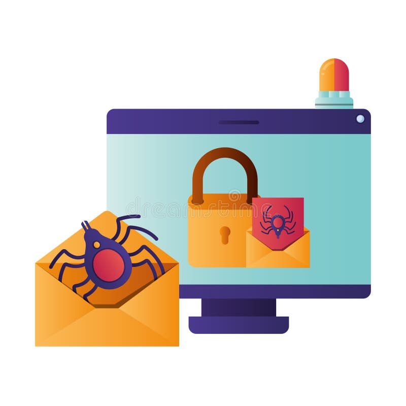 Screen with Open Letter Isolated Icons Stock Vector - Illustration of ...