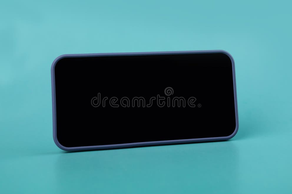Screen on the Phone Horizontally, Smartphone Display on a Blue ...
