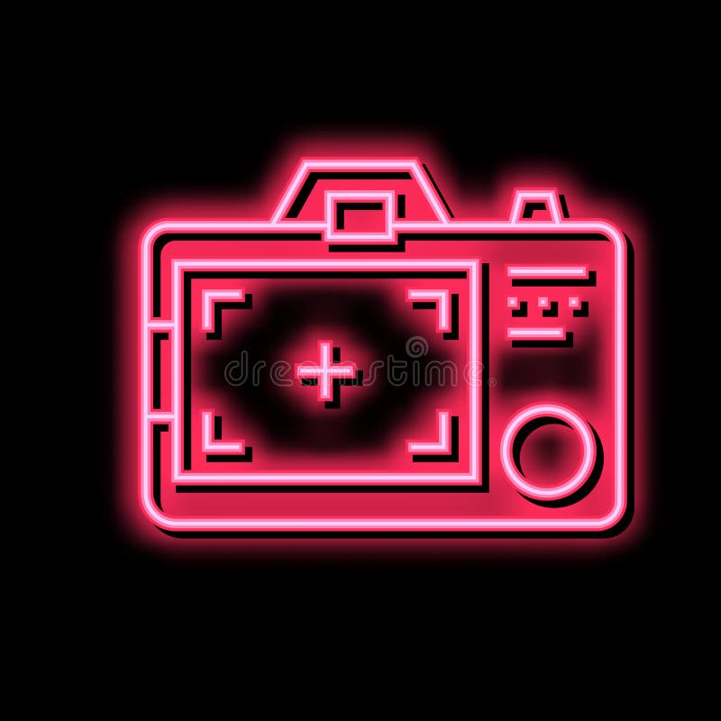 Screen Photo Camera Gadget Neon Glow Icon Illustration Stock Vector ...