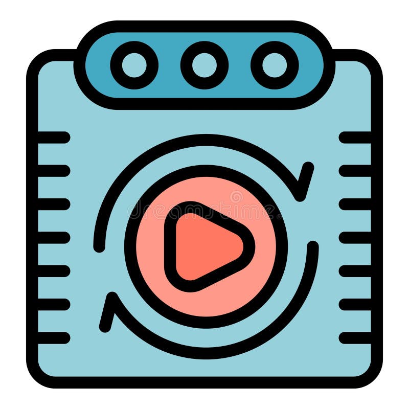 Screen Play Icon Vector Flat Stock Vector - Illustration of game ...