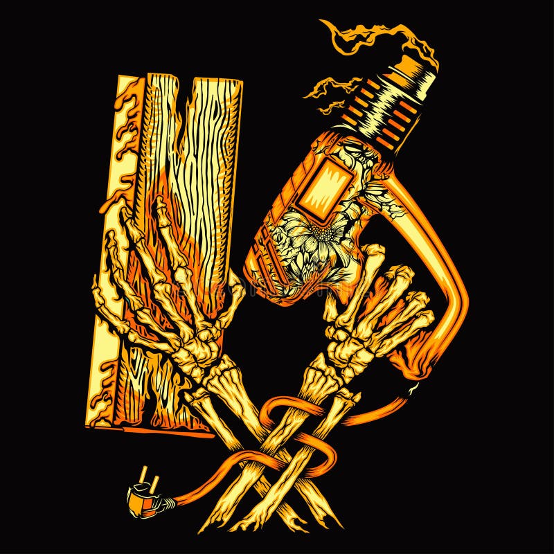 Screen Printer Skull Illustration Stock Illustration - Illustration of ...