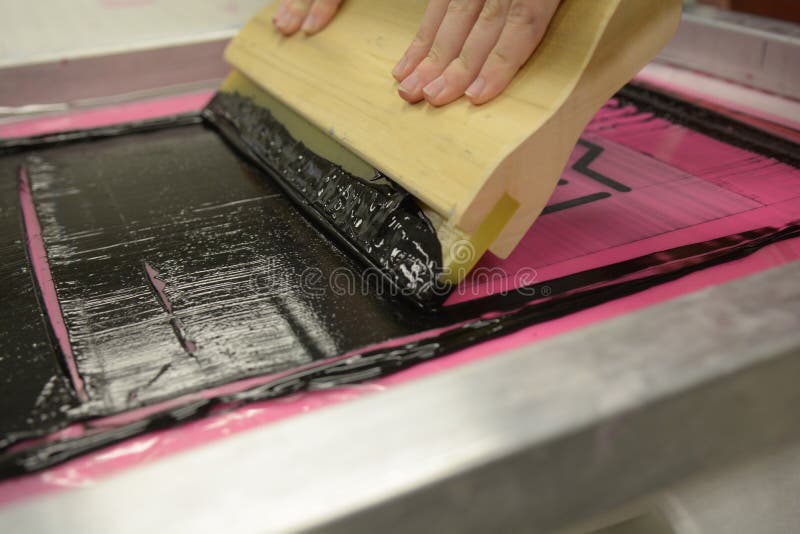 Screen Printing, or Silk Screening, T-shirts, Posters, Etc. Stock Image ...