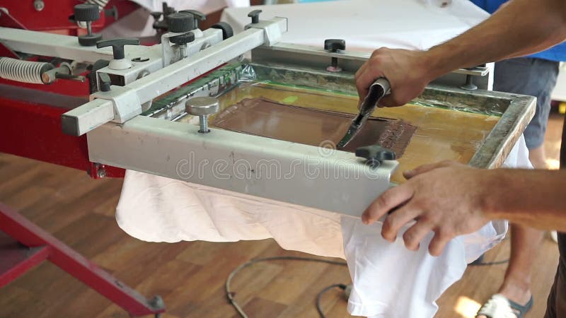 Screen Printing Manufacturing on T-shirts Stock Footage - Video of ...